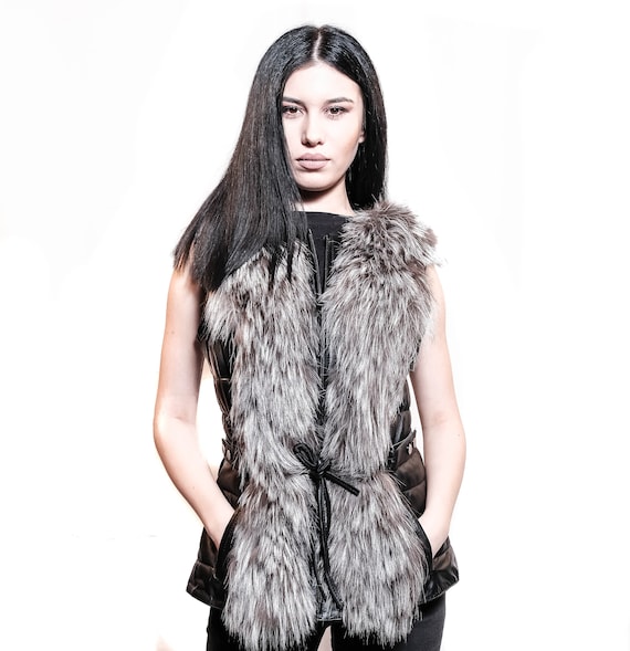 Siver Fox Real Fur Vest | Etsy