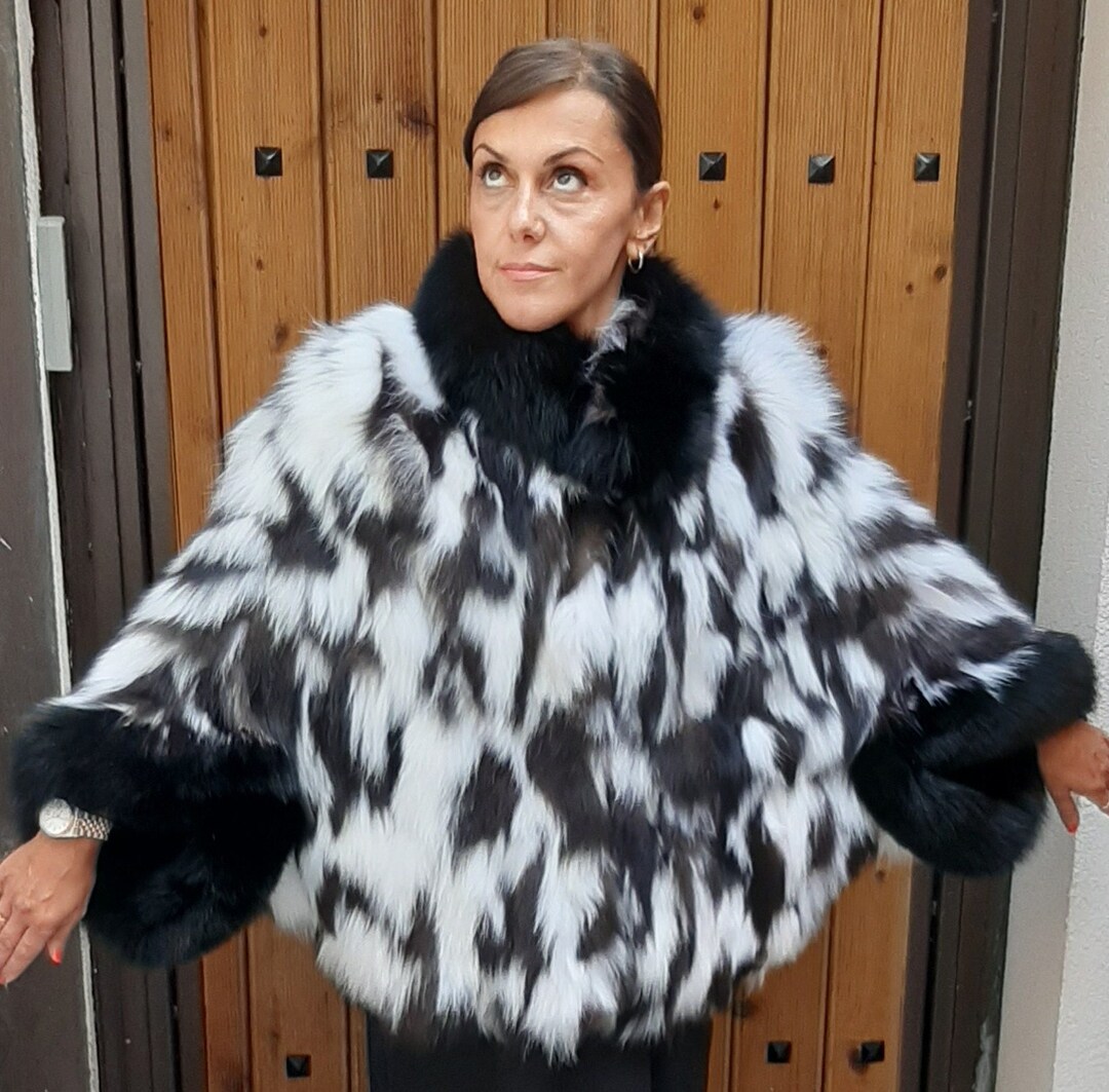 Indigo Real Fur Fox Cape - Etsy