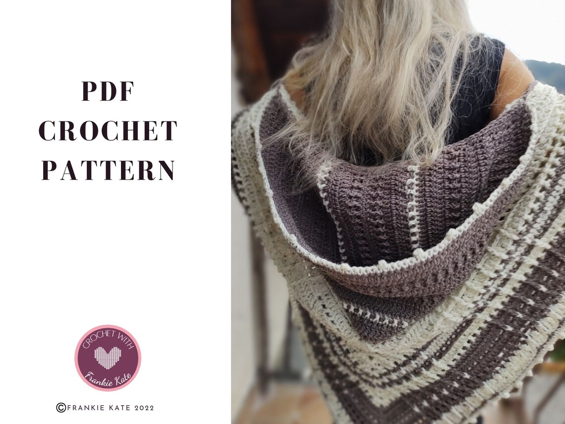 Nova Hooded Triangle Shawl Crochet Pattern PDF Crochet Winter - Etsy