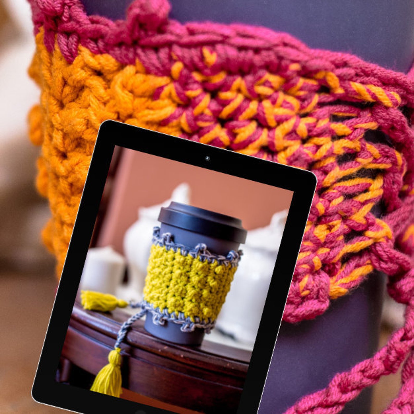 Bobble Hug Cozy Cup Sleeve Cup Crochet Cozy Pattern - Etsy