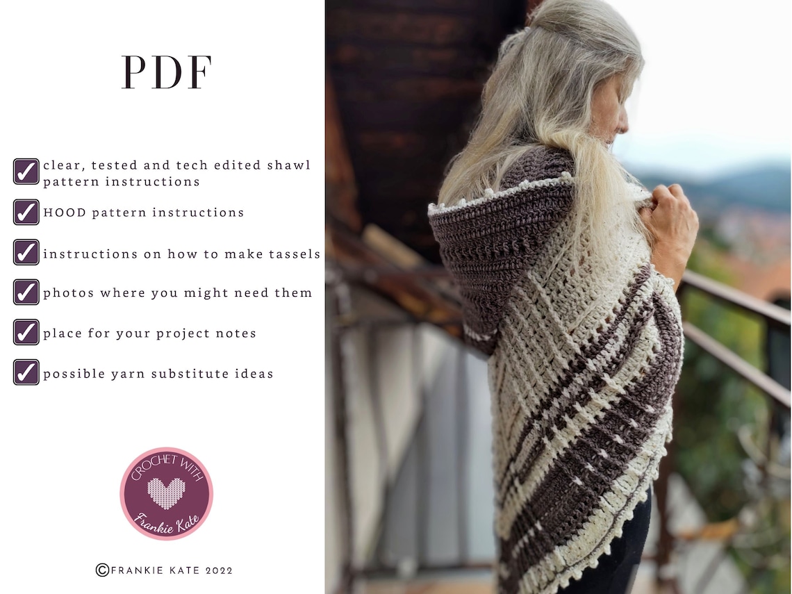 Nova Hooded Triangle Shawl Crochet Pattern PDF Crochet Winter - Etsy UK