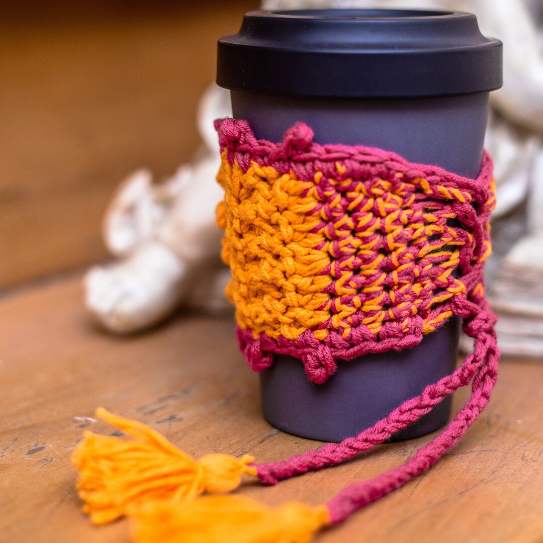 Bobble Hug Cozy, Cup Sleeve, Cup Crochet Cozy Pattern, Ice-cream Cozy ...