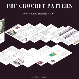 Nova Hooded Triangle Shawl Crochet Pattern, PDF Crochet Winter Hooded ...