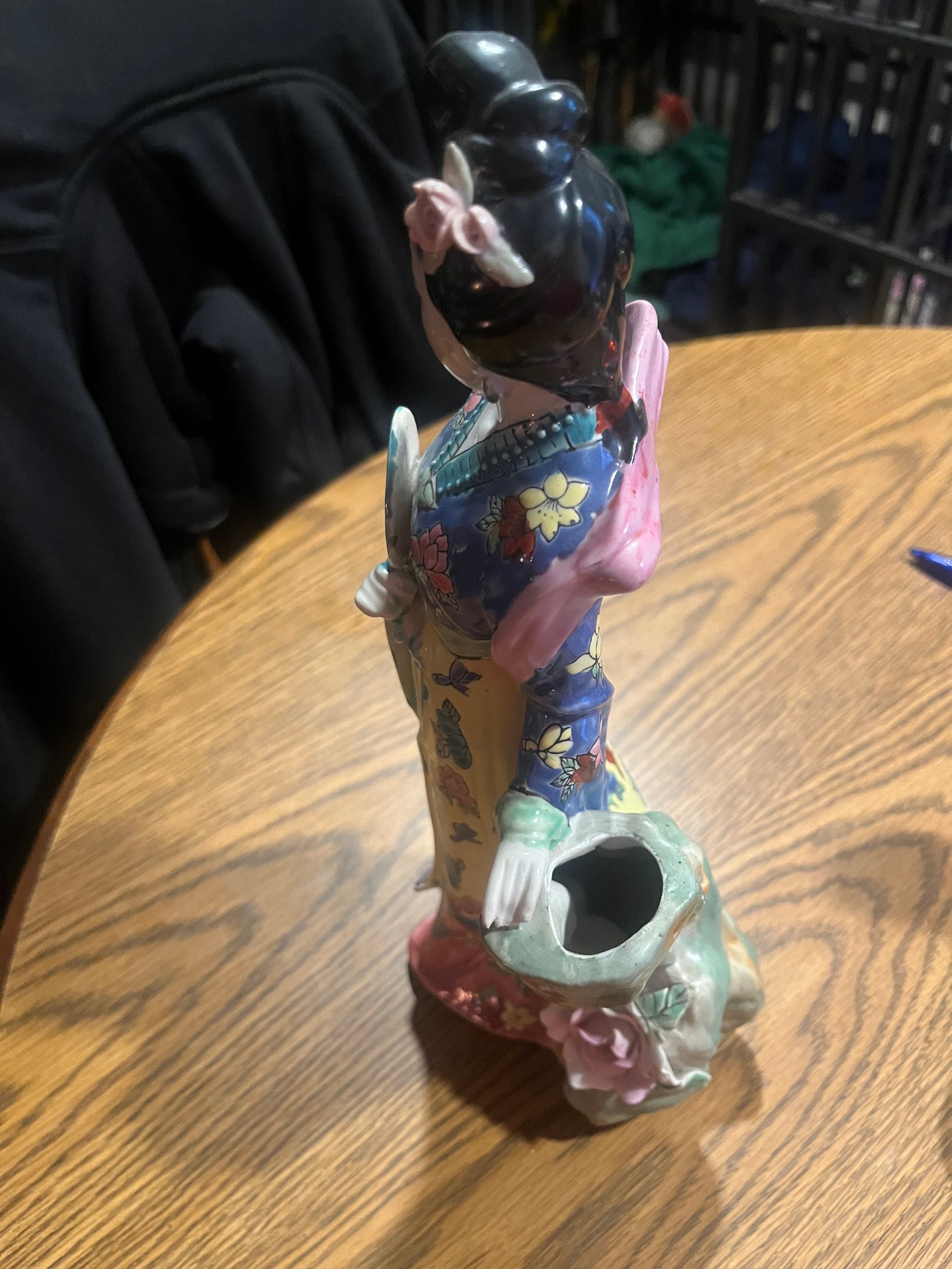 Vintage Chinese Porcelain Geisha Famille Rose Vase - Etsy