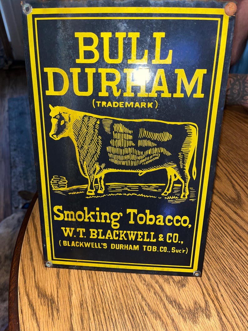 Vintage Bull Durham Tobacco Sign - Etsy