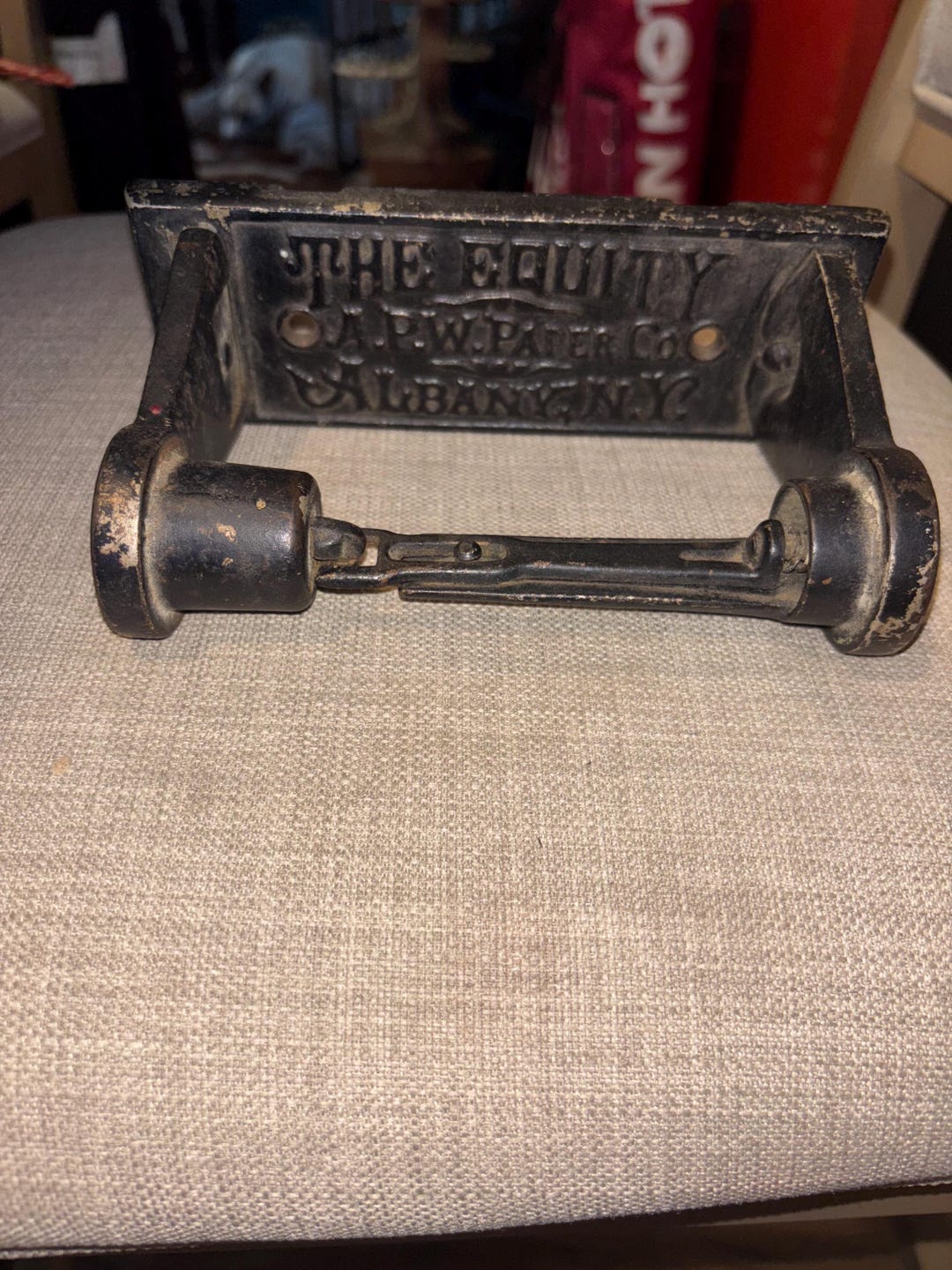 Antique 1893 Cast Iron Toilet Paper Holder the Equity A.P.W Paper Co ...