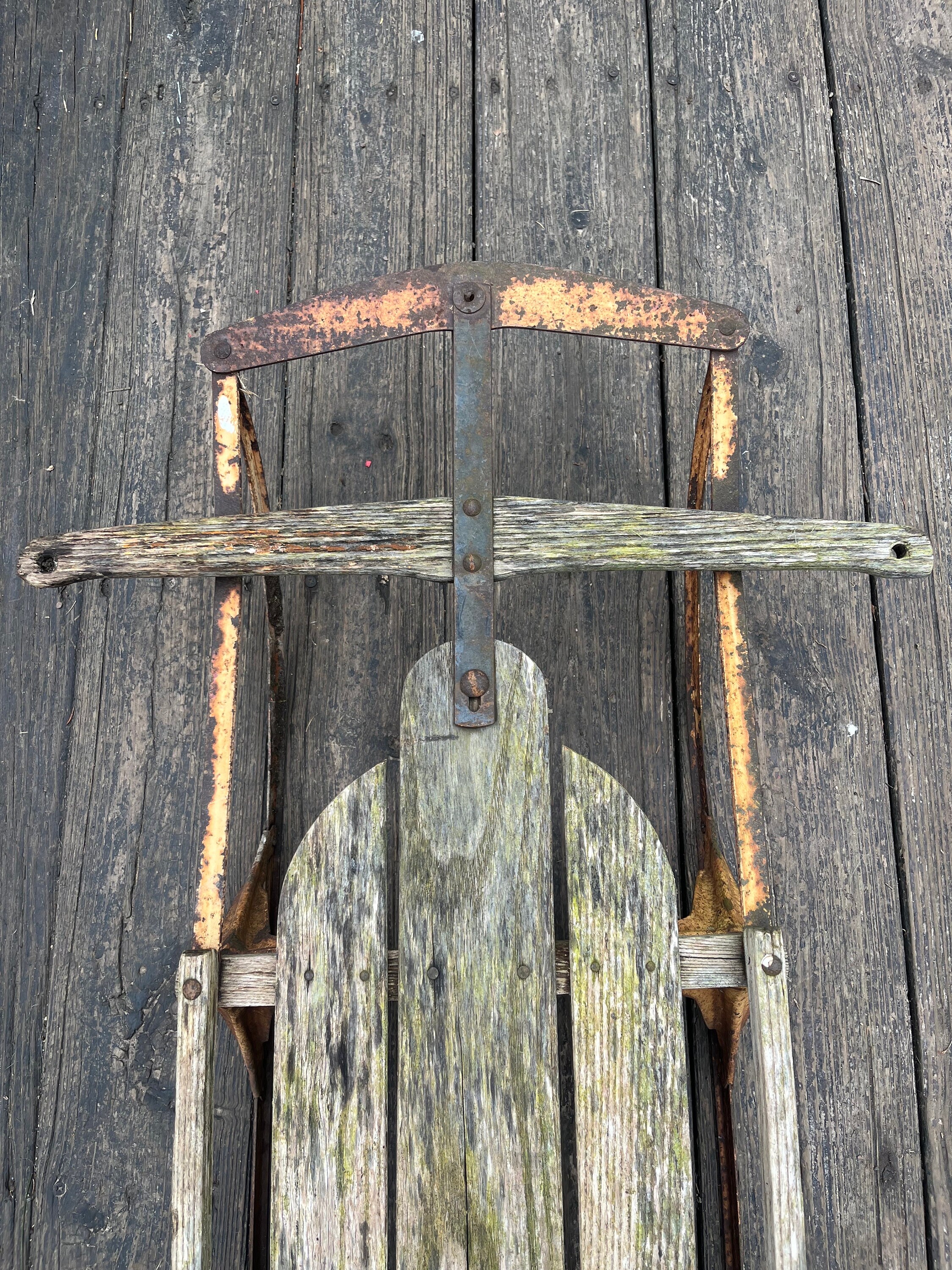 Vintage Wooden Snow Sled - Etsy