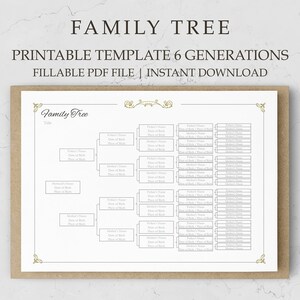 Fillable Family Tree Template Editable Genealogy Chart Family Tree ...
