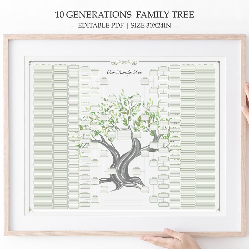 Family Tree Template 10 Generation - Etsy