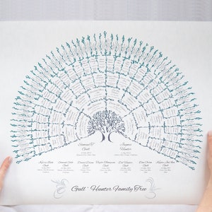 Custom Family Tree Template 7 Generation Fan Chart Ancestry Map ...