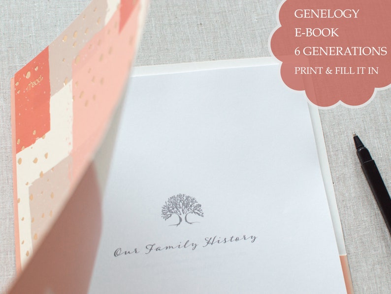 Family Tree Book Template Genealogy Worksheet Large Family - Etsy