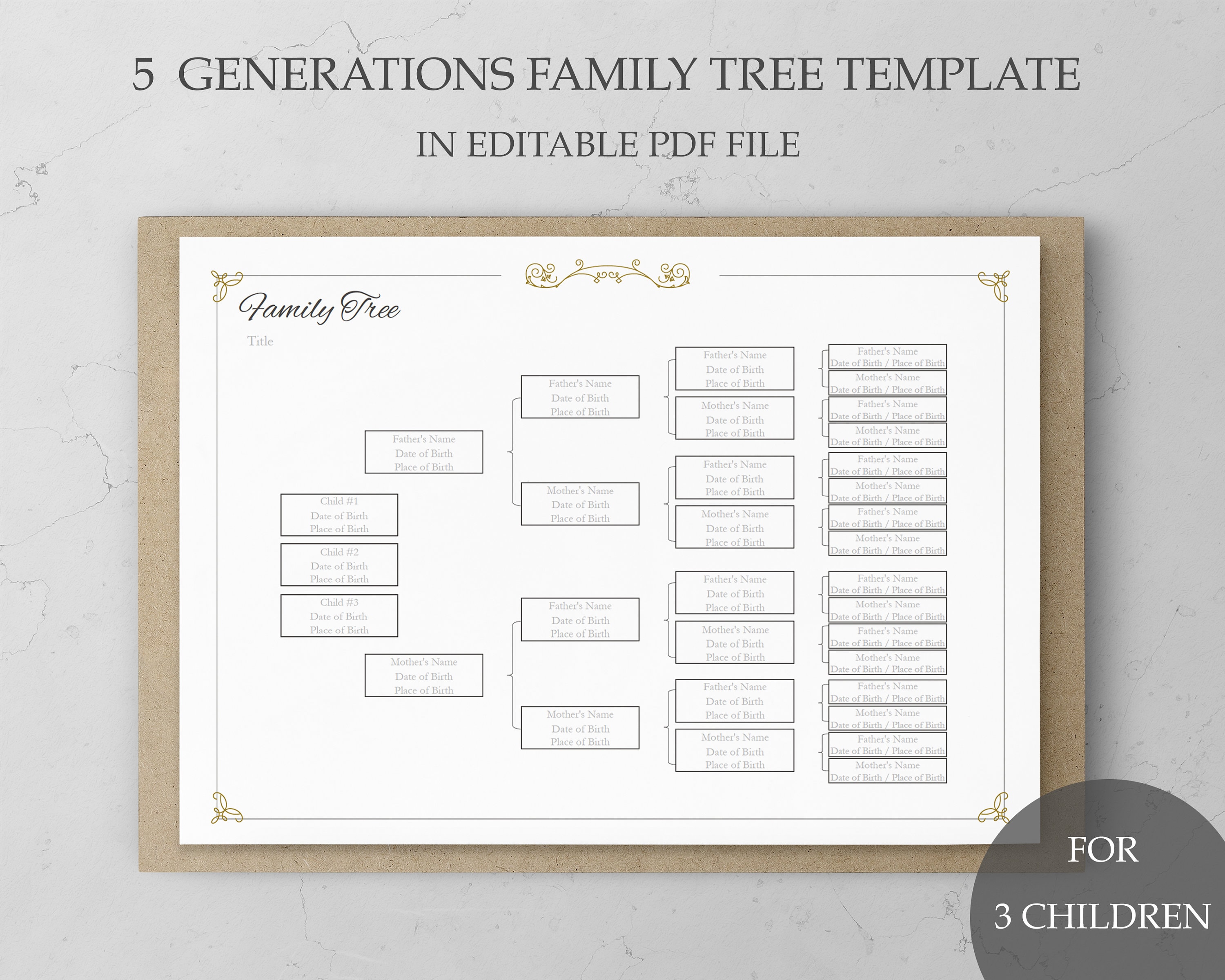 2 Generation Family Tree Template