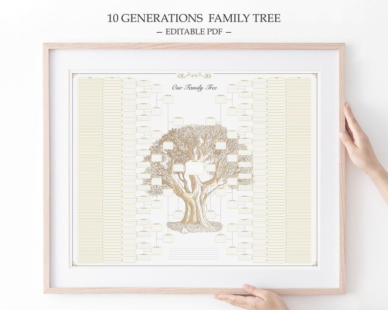 Family Tree Printable 10 Generation Genealogy Chart Family Tree ...