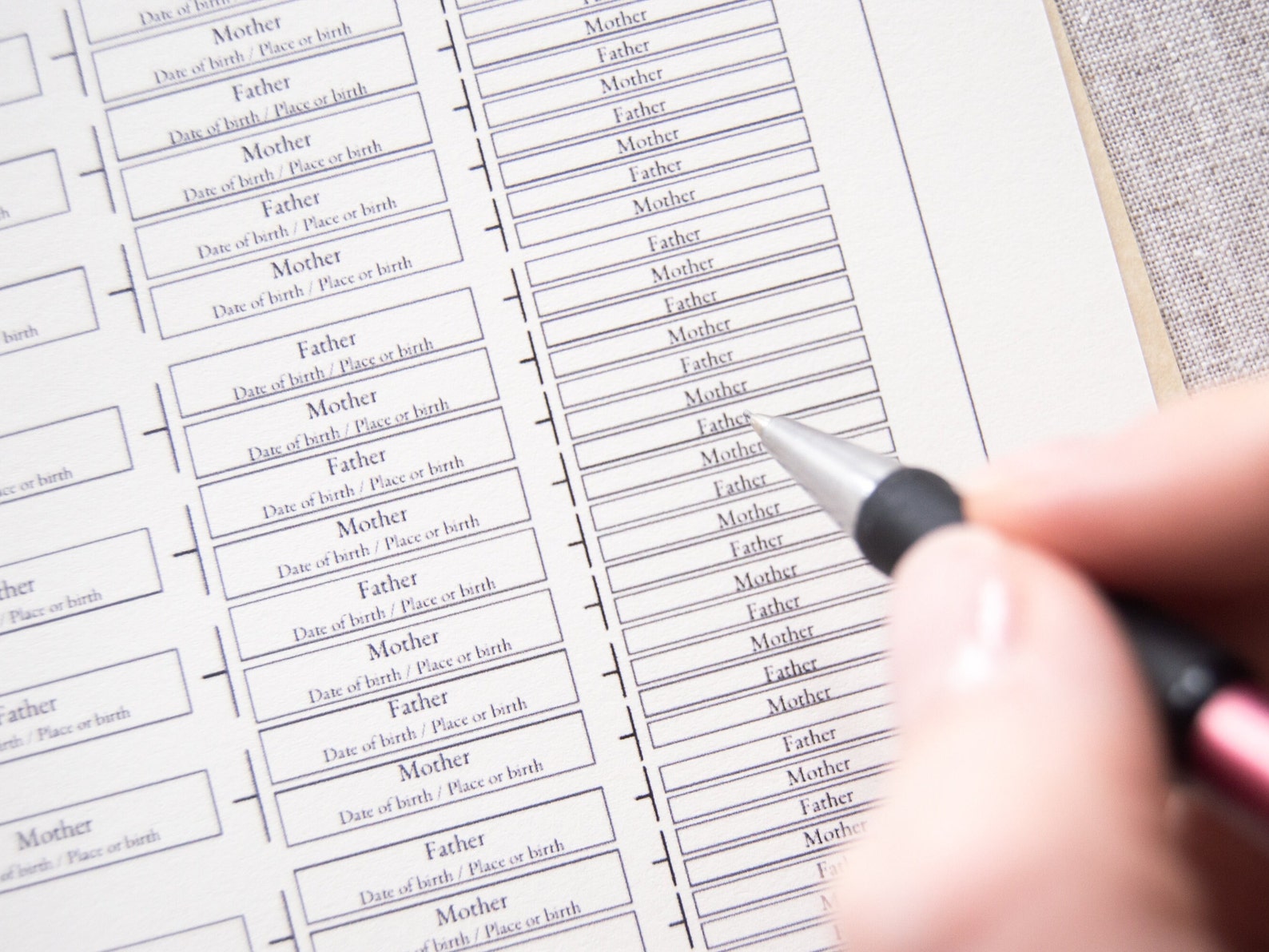 Editable Genealogy Chart Paternal Family Line Printable Family Chart ...