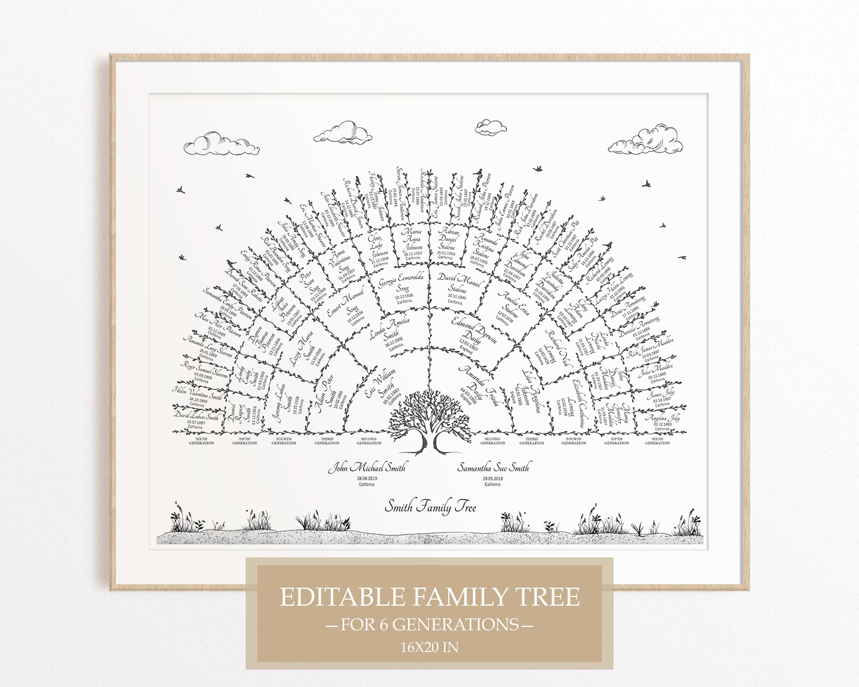 Genealogy Fan Chart Template