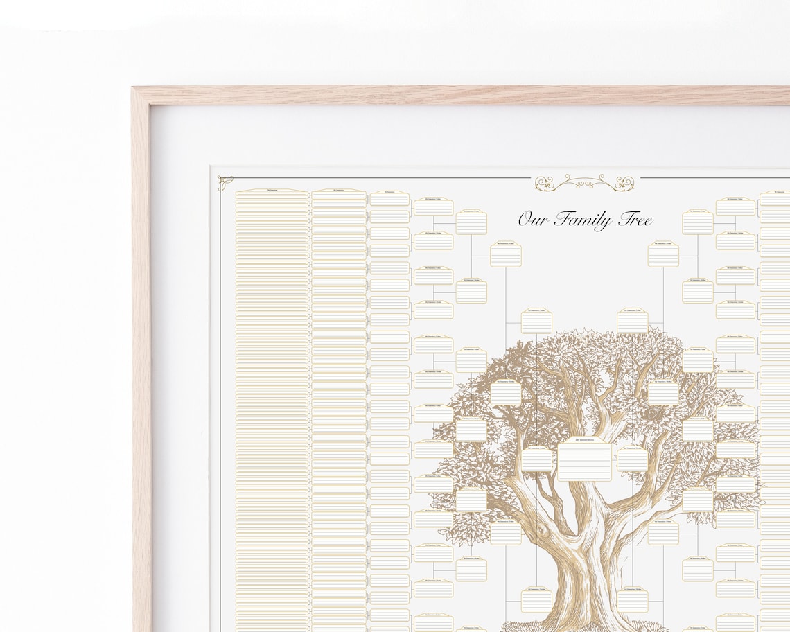 Family Tree Printable 10 Generation Genealogy Chart Family Tree ...