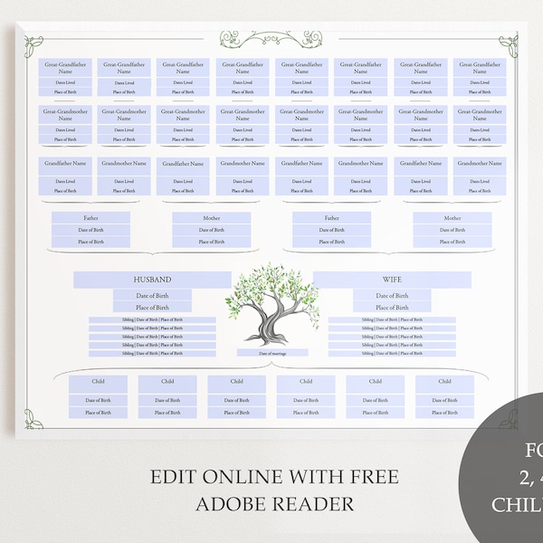 Family Tree Svg 5 Generations - Etsy