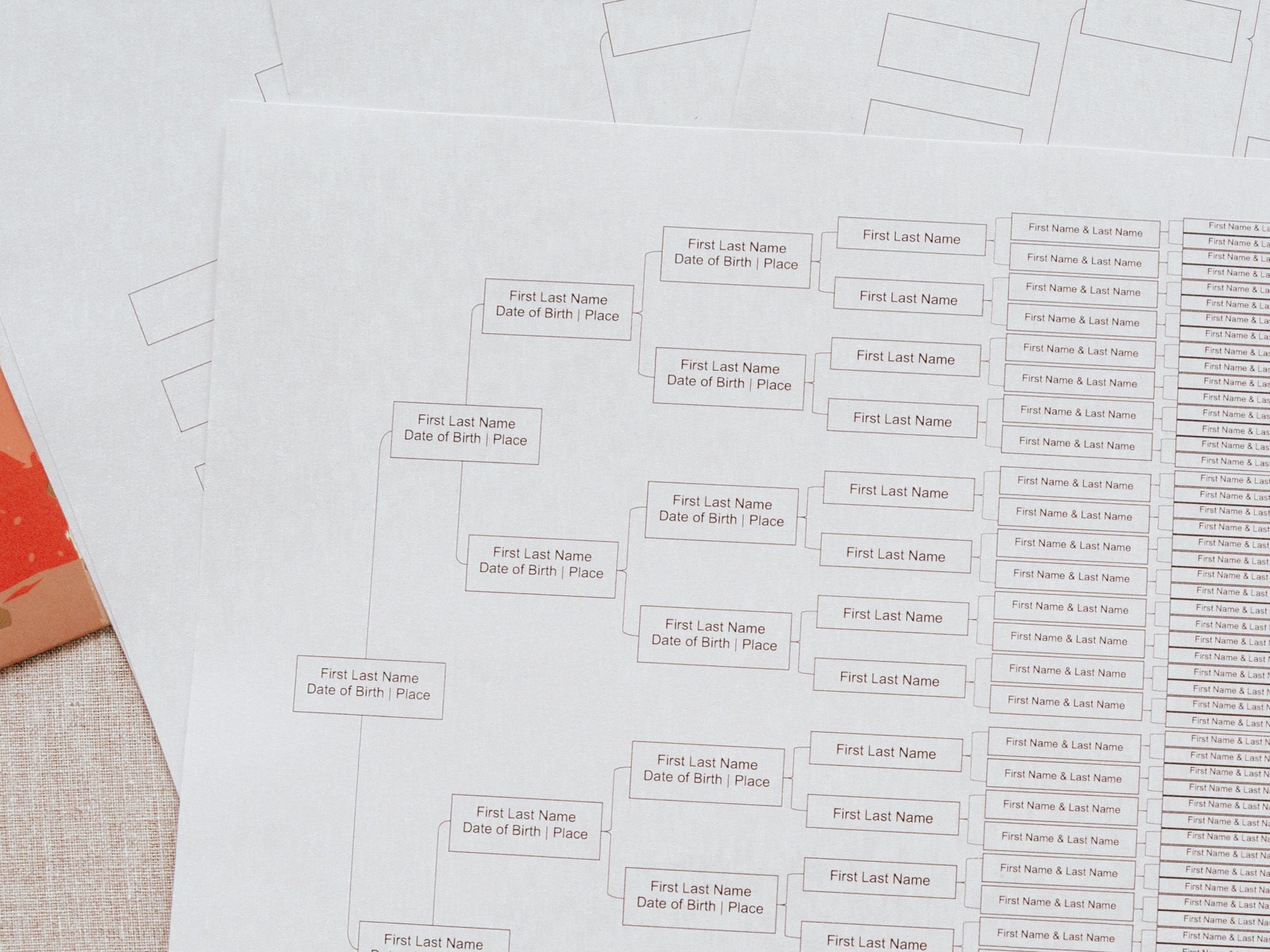 Genealogy Template Family Tree Chart 8 Generation Genealogy Chart ...