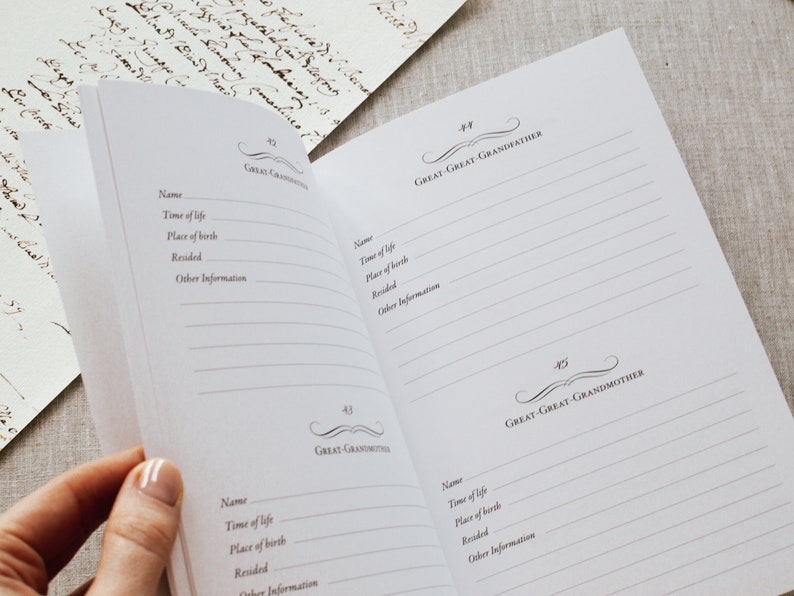 Family Tree Book Genealogy Notebook 6 Generation Family History Book ...