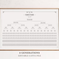 Fillable, Printable Family Tree Chart, 2 Siblings, 5 Generations - Etsy