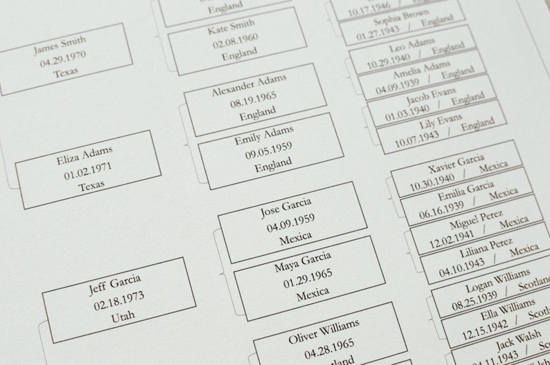 Genealogy Worksheet Fillable Family Tree Template Pedigree Chart 5 ...