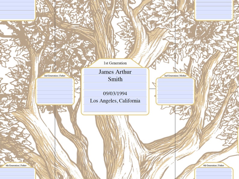Family Tree Printable 10 Generation Genealogy Chart Family Tree ...