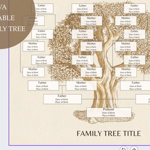 Family Tree Fillable Form Family Tree Template Genealogy Chart 5 ...