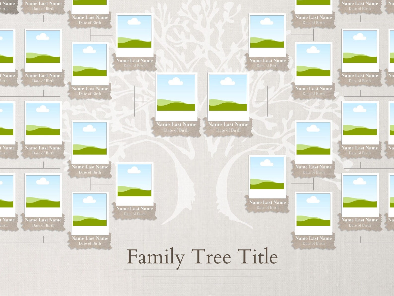 Editable Photo Family Tree Template With Photos Family Tree Portrait ...