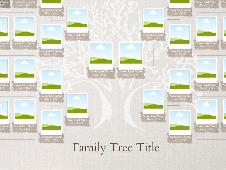 Editable Photo Family Tree Template With Photos Family Tree Portrait ...