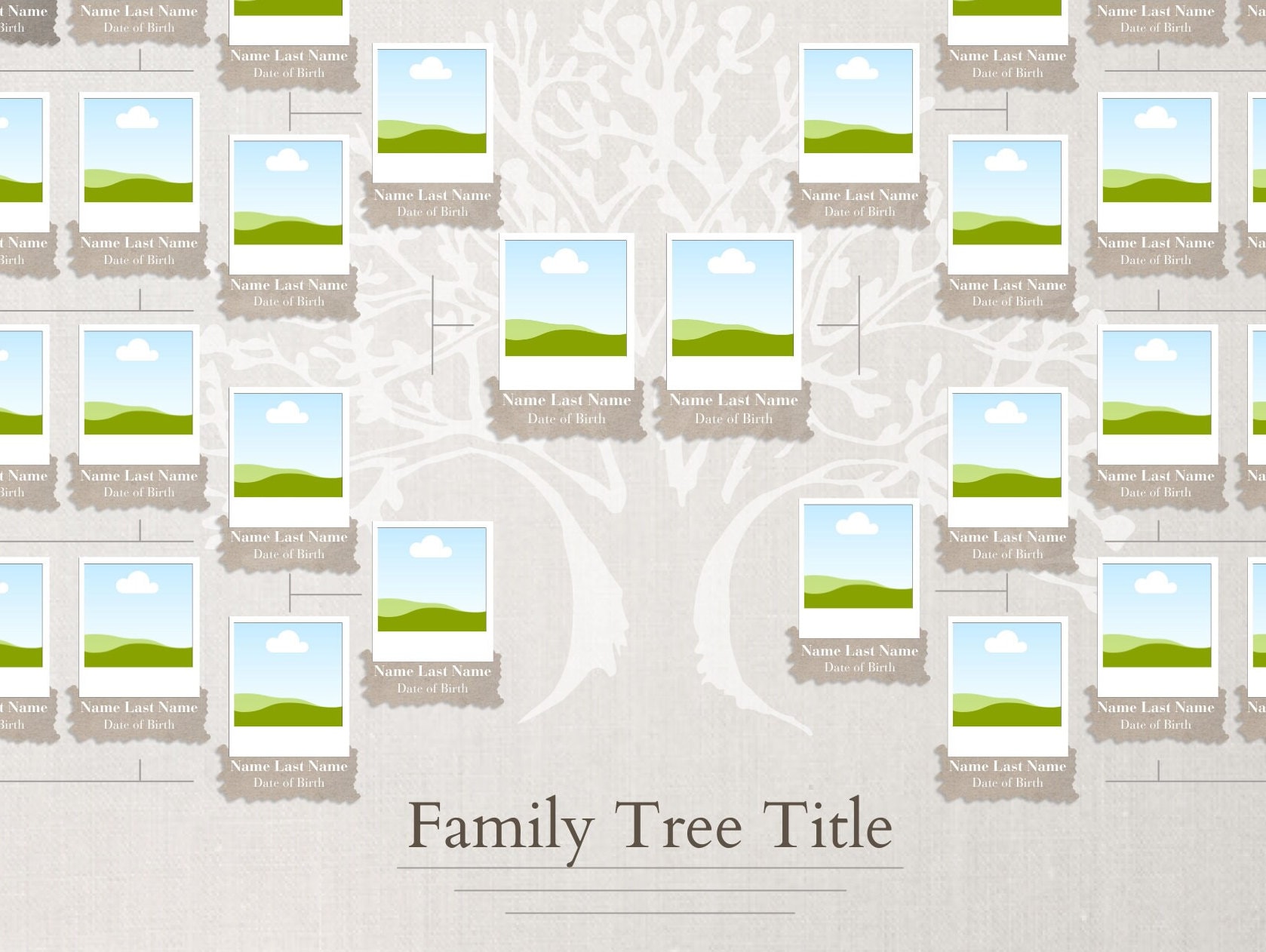 Editable Photo Family Tree Template With Photos Family Tree Portrait ...