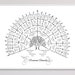 Family Tree Fan Chart Ancestry Map Genealogy Template 6 Generation ...