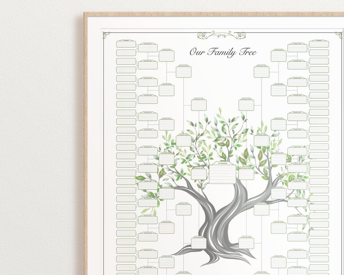 Genealogy Tree Fillable 7 Generation Family Tree Template - Etsy