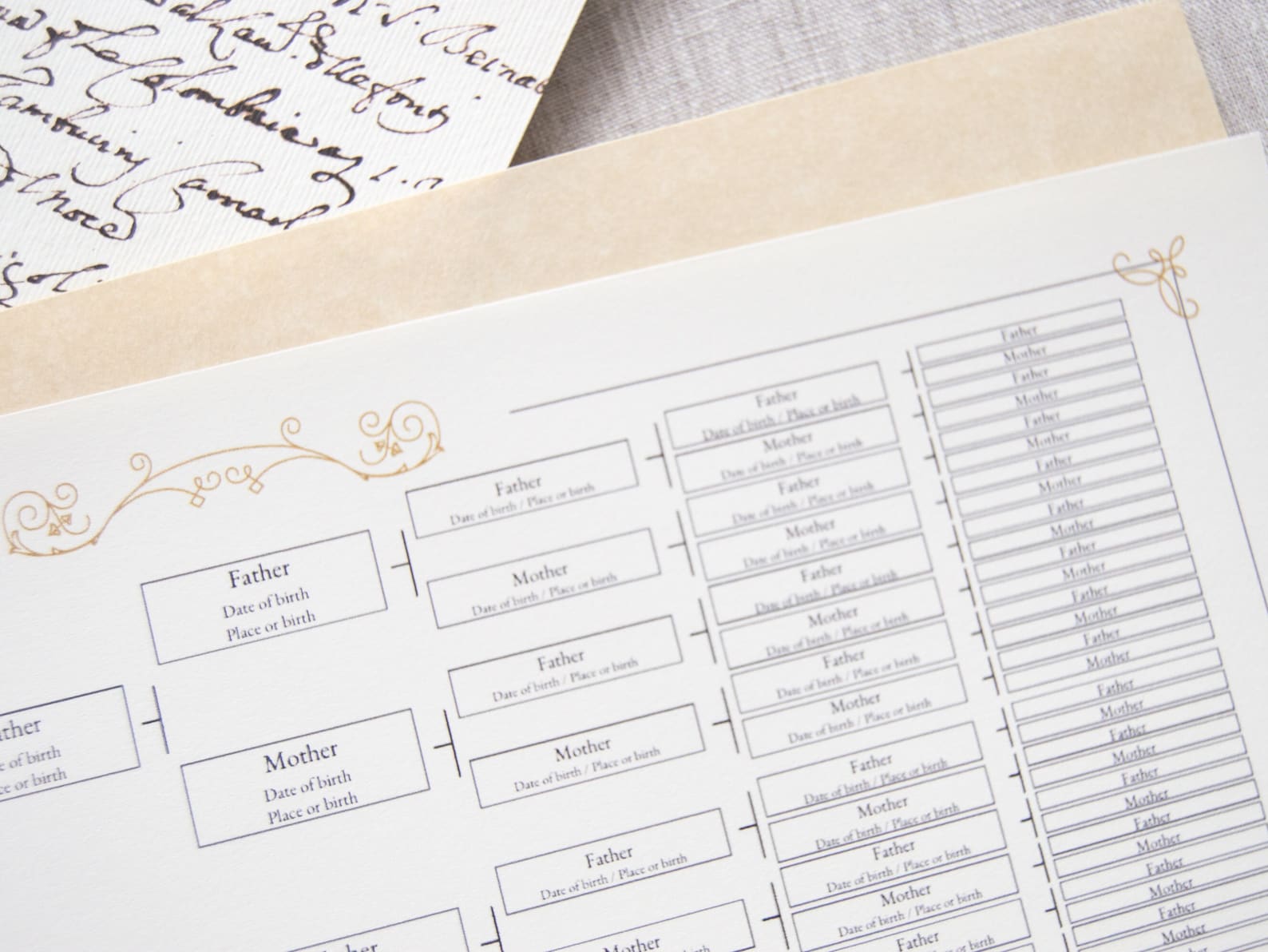 Editable Genealogy Chart Paternal Family Line Printable Family Chart ...