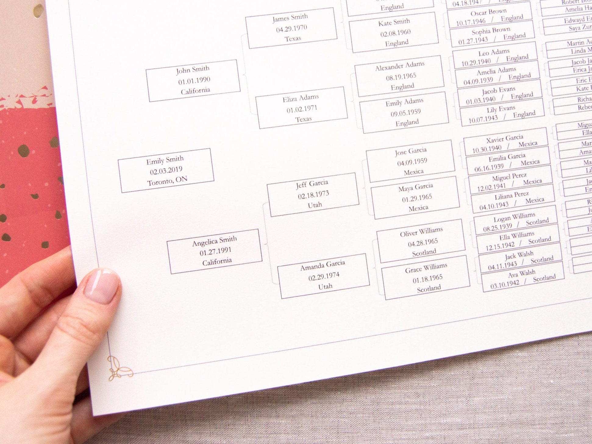 Family Tree Chart Digital Family Tree Template Print at Home - Etsy Canada