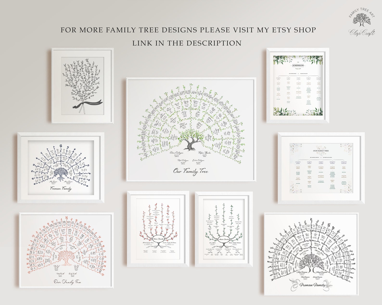 Custom Family Tree Print Genealogy Gift Ancestor Chart Personalized ...