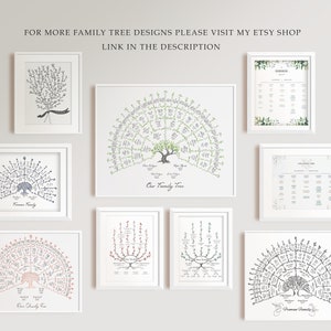 Custom Family Tree Print Genealogy Gift Ancestor Chart Personalized ...