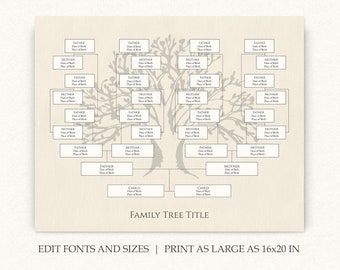 Family Tree Fan Chart 7 Generation, Blank PDF Family Tree - Etsy Canada