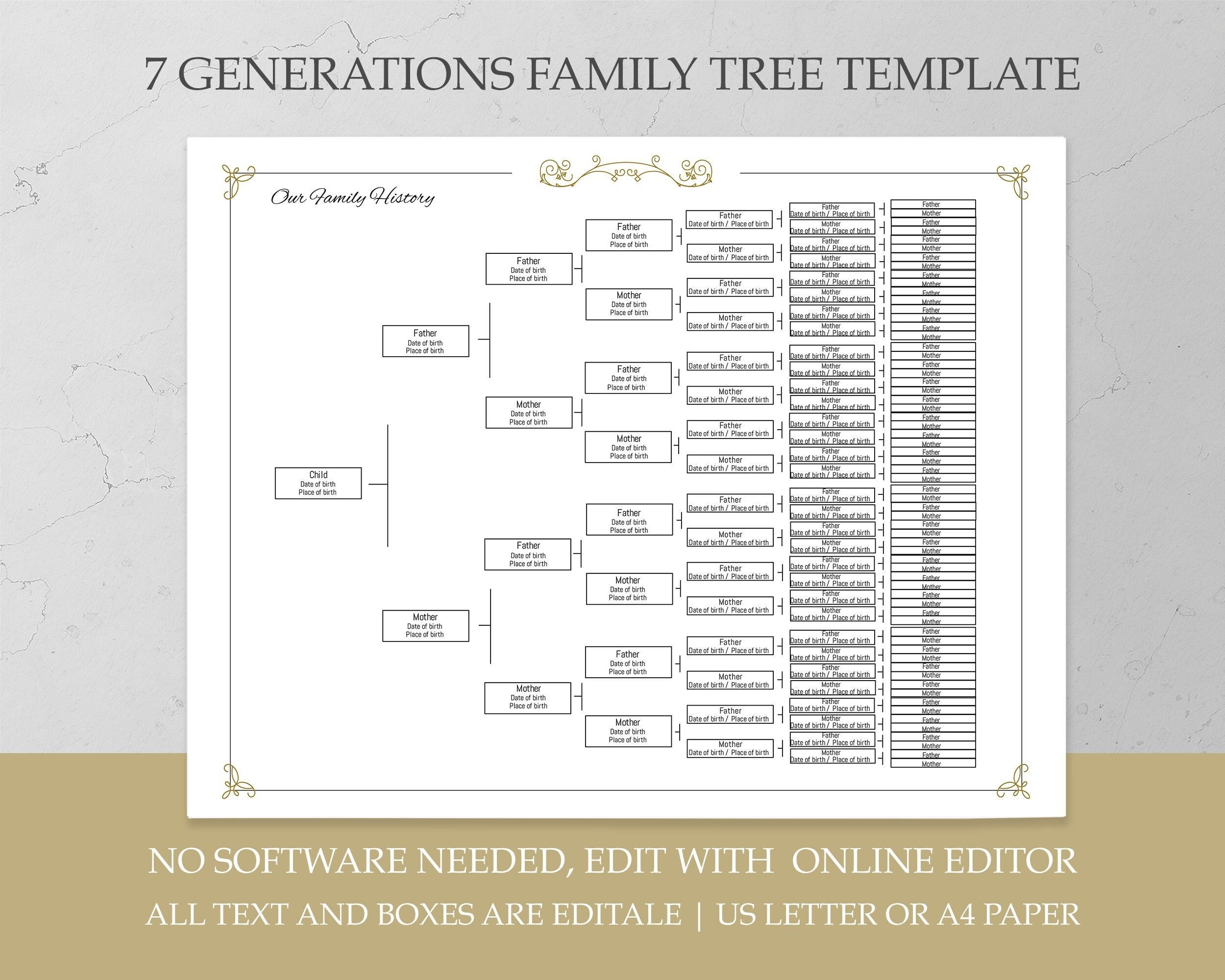 7 Generation Family Tree Template