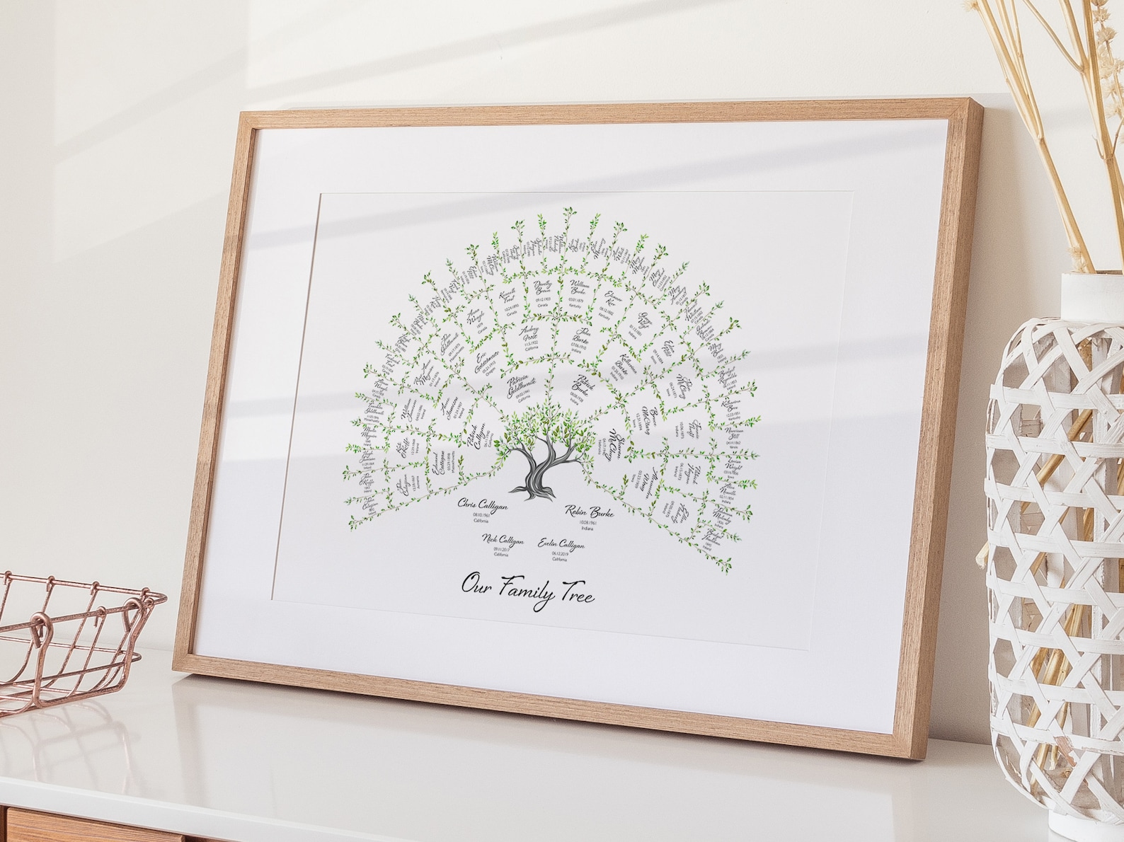 Custom Family Tree Print Ancestor Chart Personalized Family Tree Chart ...