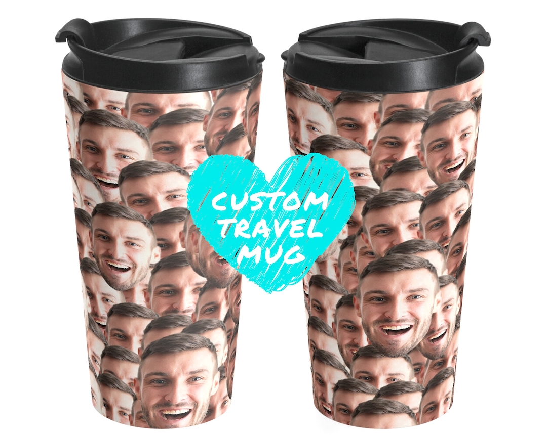 Custom Faces Travel Mug - Personalized Travel Mug - Customized Photo ...
