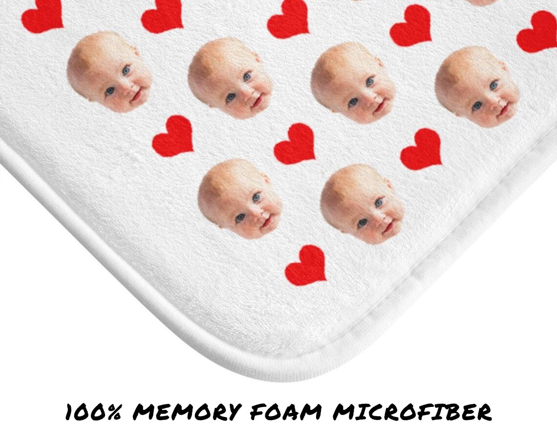 Custom Bath Mat With Your Photo - Personalized Faces Bathroom Mats and ...