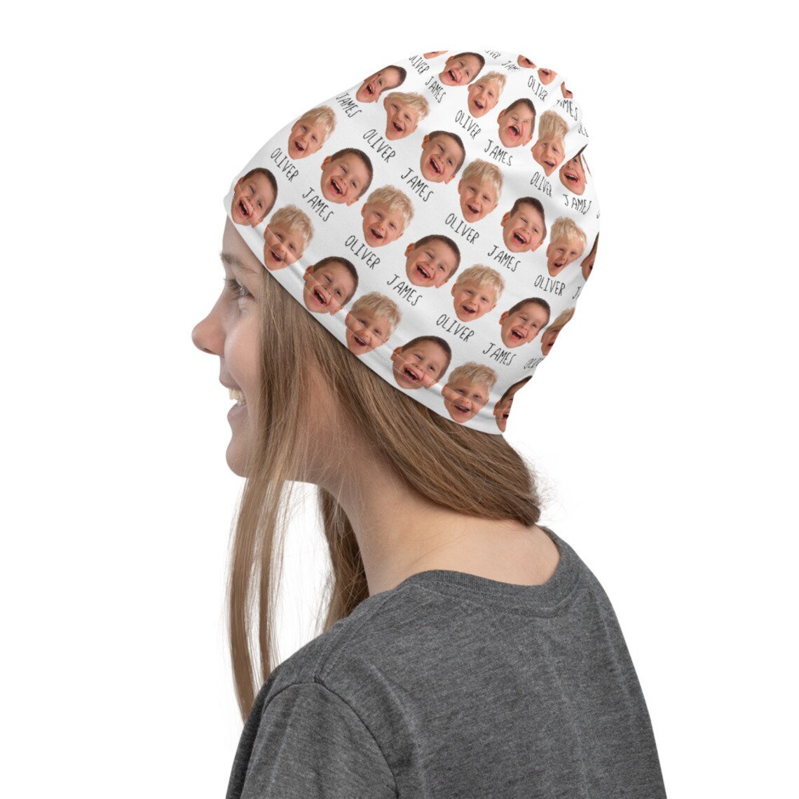 Personalized Face Pattern Neck Gaiter - Custom Face Mask With Your Baby ...