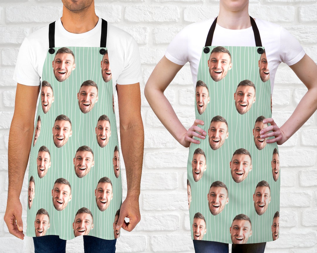 Custom Aprons With Face Pattern - Funny Personalized Gift for Mom Dad ...