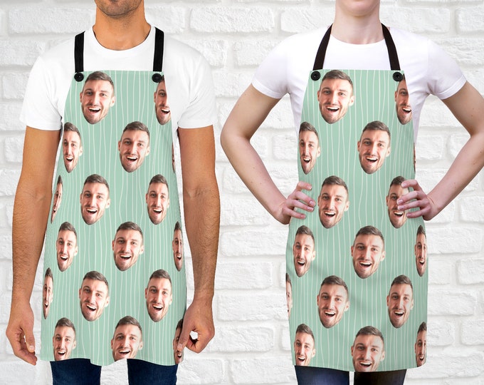 Custom Your Face on Apron - Custom Face Apron - Cat Dad Dog Mom Pet ...