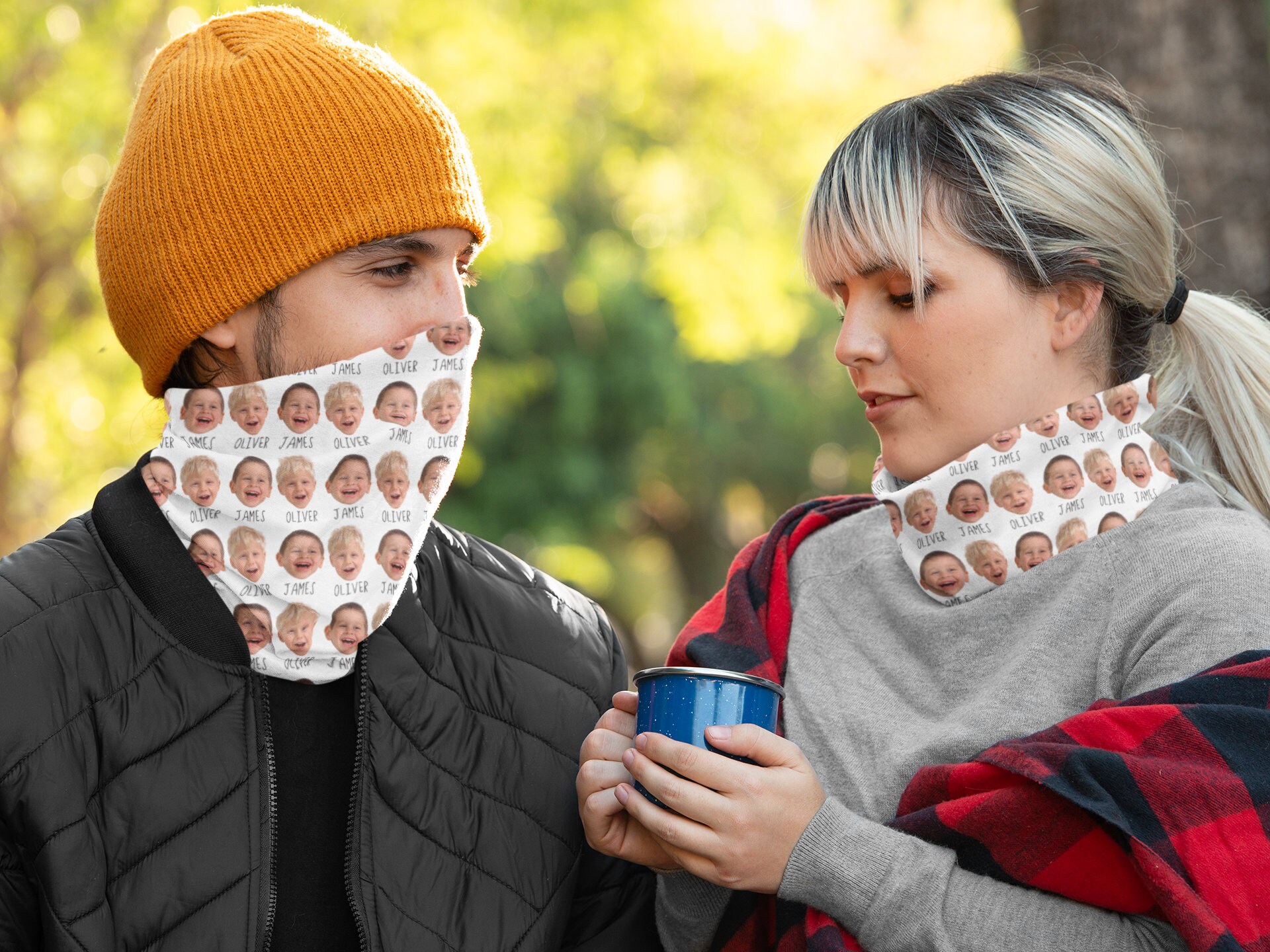 Personalized Face Pattern Neck Gaiter Custom Face Mask With - Etsy Canada