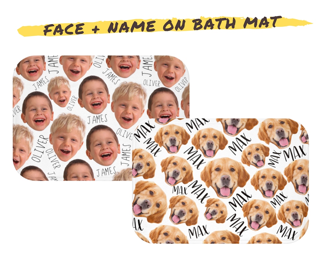 Custom Bath Mat With Your Picture and Name - Personalized Faces ...