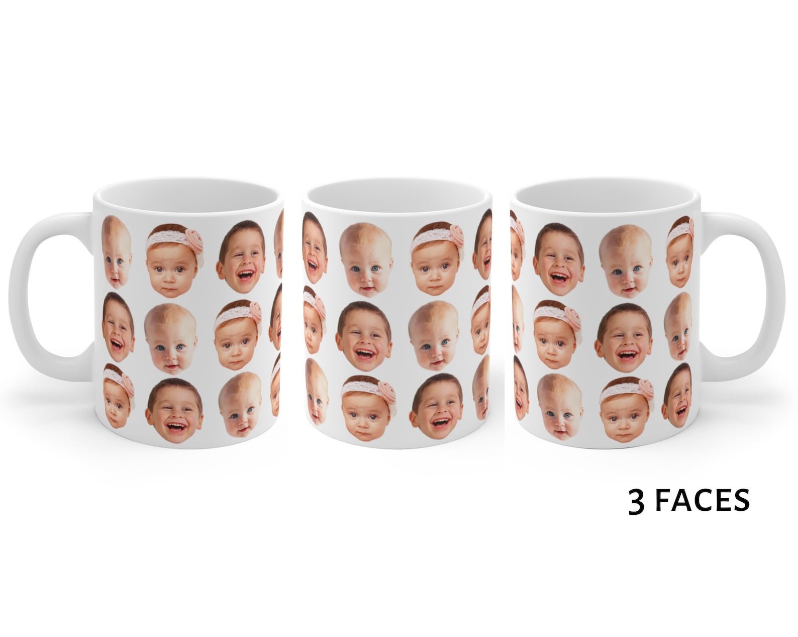 Custom Face Pattern Mug - Customized Baby Mug - Baby Photo Mug ...