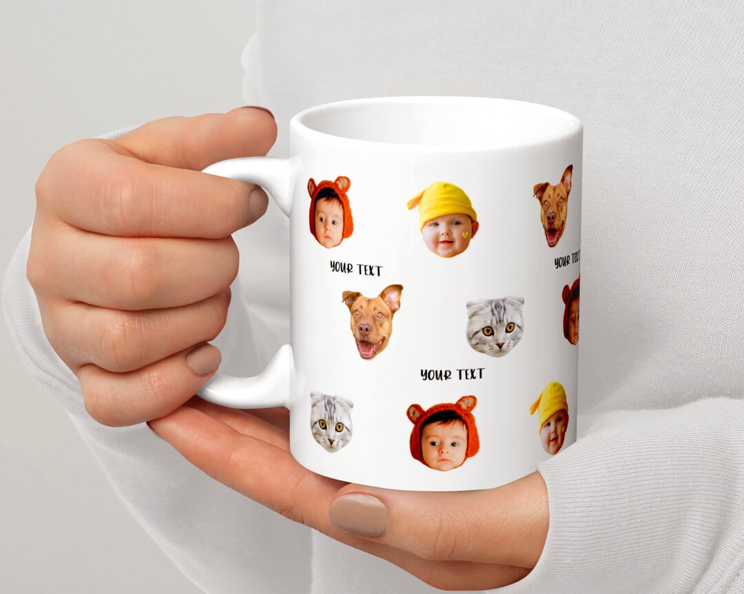 Custom Kids Face Mug - Personalized Baby Face Pattern Mugs - Baby Name ...