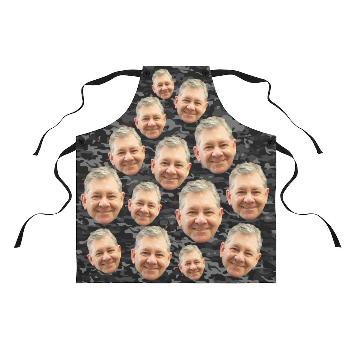 Custom Face Pattern Aprons With Camouflage Background Men - Funny ...