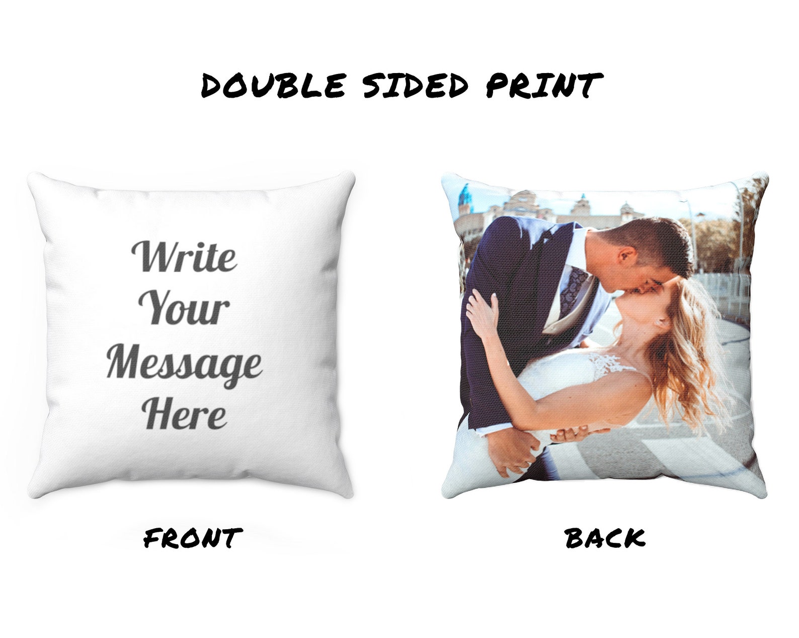 Custom Picture Pillow With Text Personalized Pillow Case - Etsy